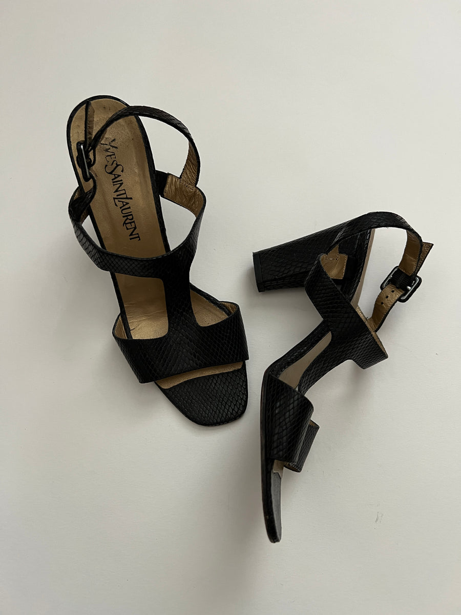 YSL Snake Skin Heels 38.5 – Banks Jewelry